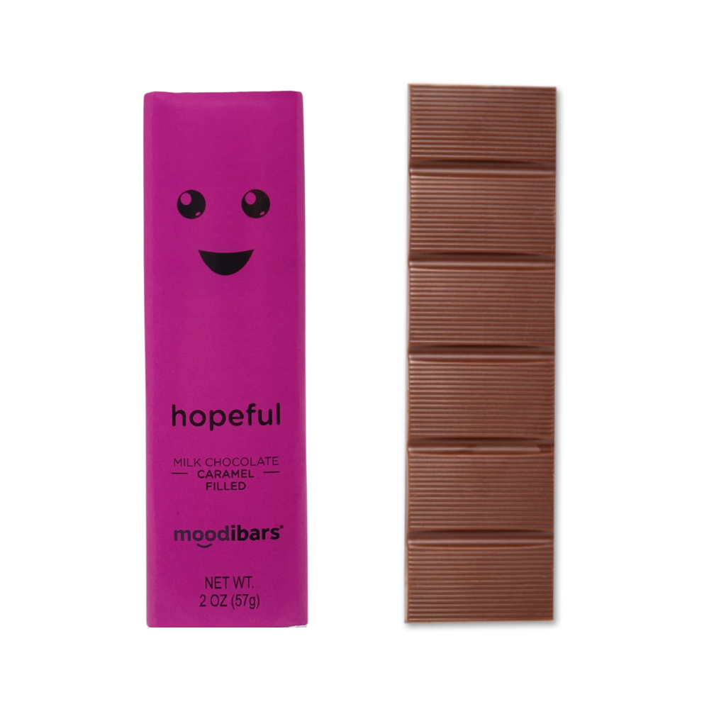 Hopeful Moodibar - Caramel Filled Milk Chocolate Bar 2 oz Bar – Astor ...